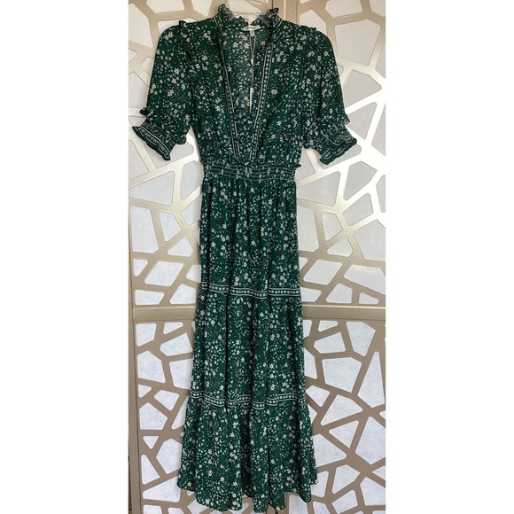 Max Studio | Dresses | New Max Studio Xs Ruffle Collar Print Tiered ...